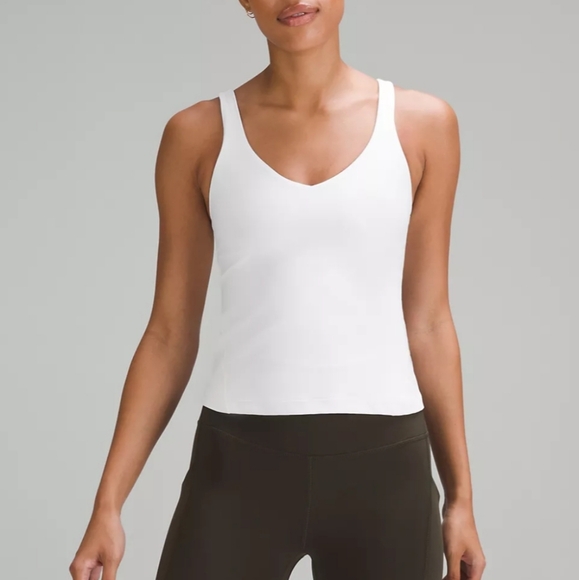 lululemon athletica | Tops | Lululemon Align White Waist Length Tank ...